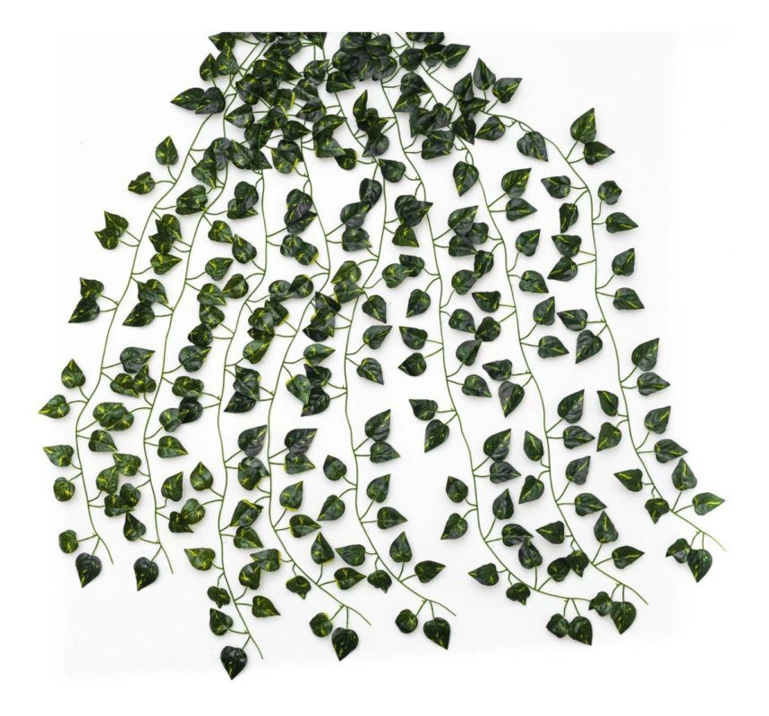 Enredadera Artificial Hoja Grande Corazon 12 Tiras De 2,20mt - Abete